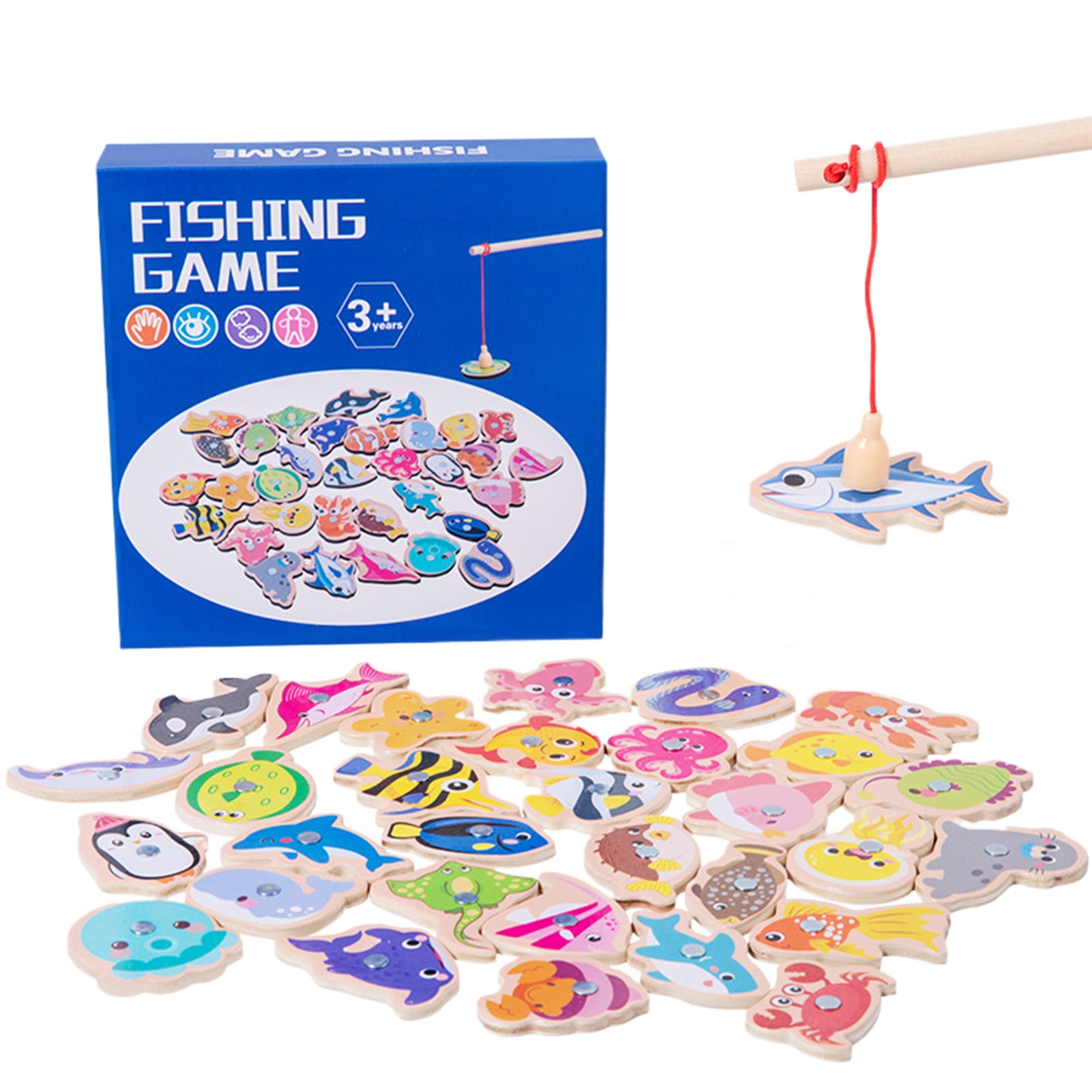 Magnetic Fishing Game，Wooden Magnetic Fish Shape，Color Sorting ...
