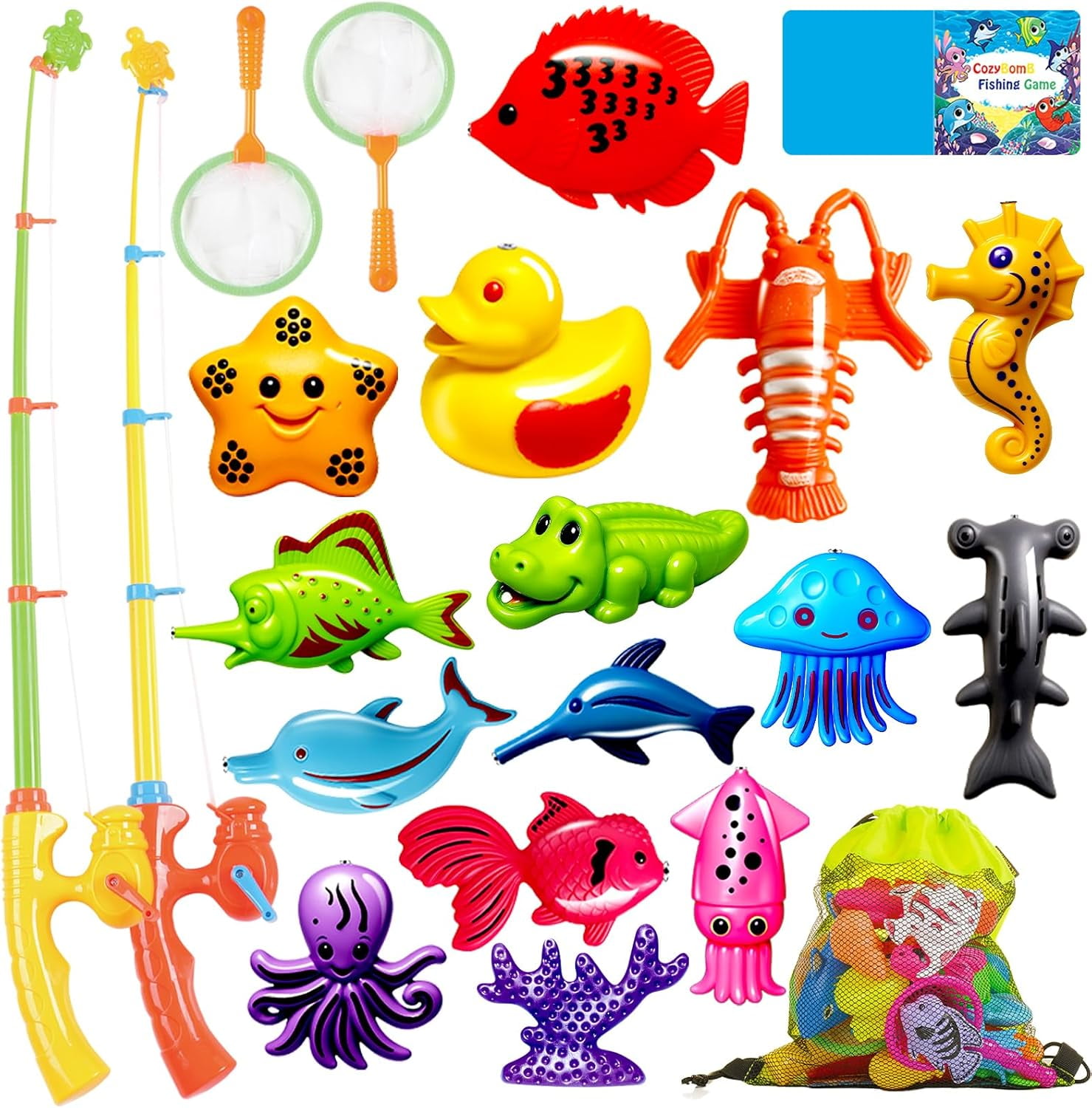 Kids Magnetic Fishing Toy Game Set | Water Table Bathtub Kids Pool ...