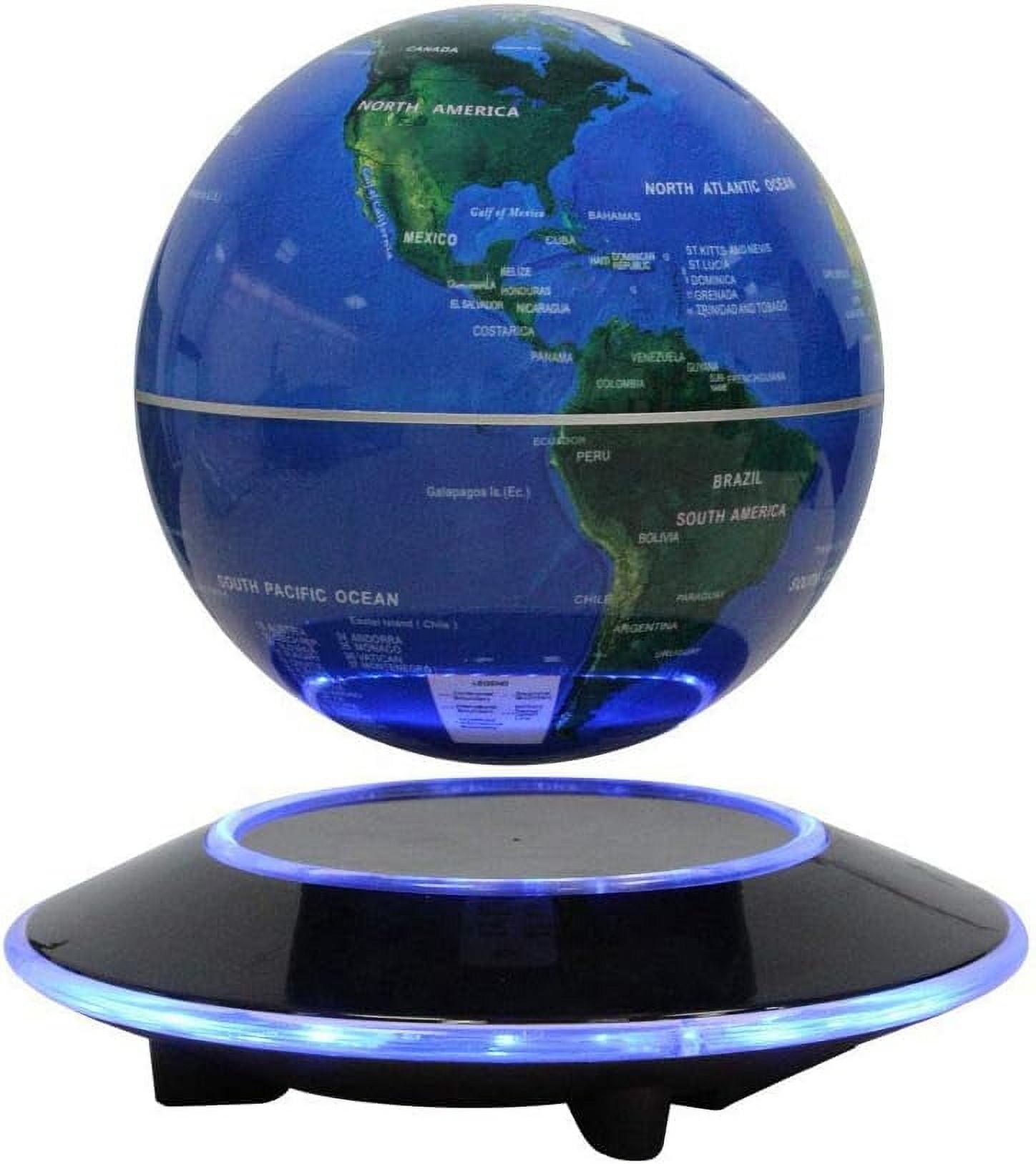 Magnetic Floating Rotating Globe with LED Lights, World Map - Anti ...