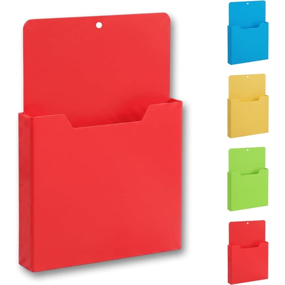 Magnetic Folders for Fridge, Whiteboard File Holder Organizer (Red ...