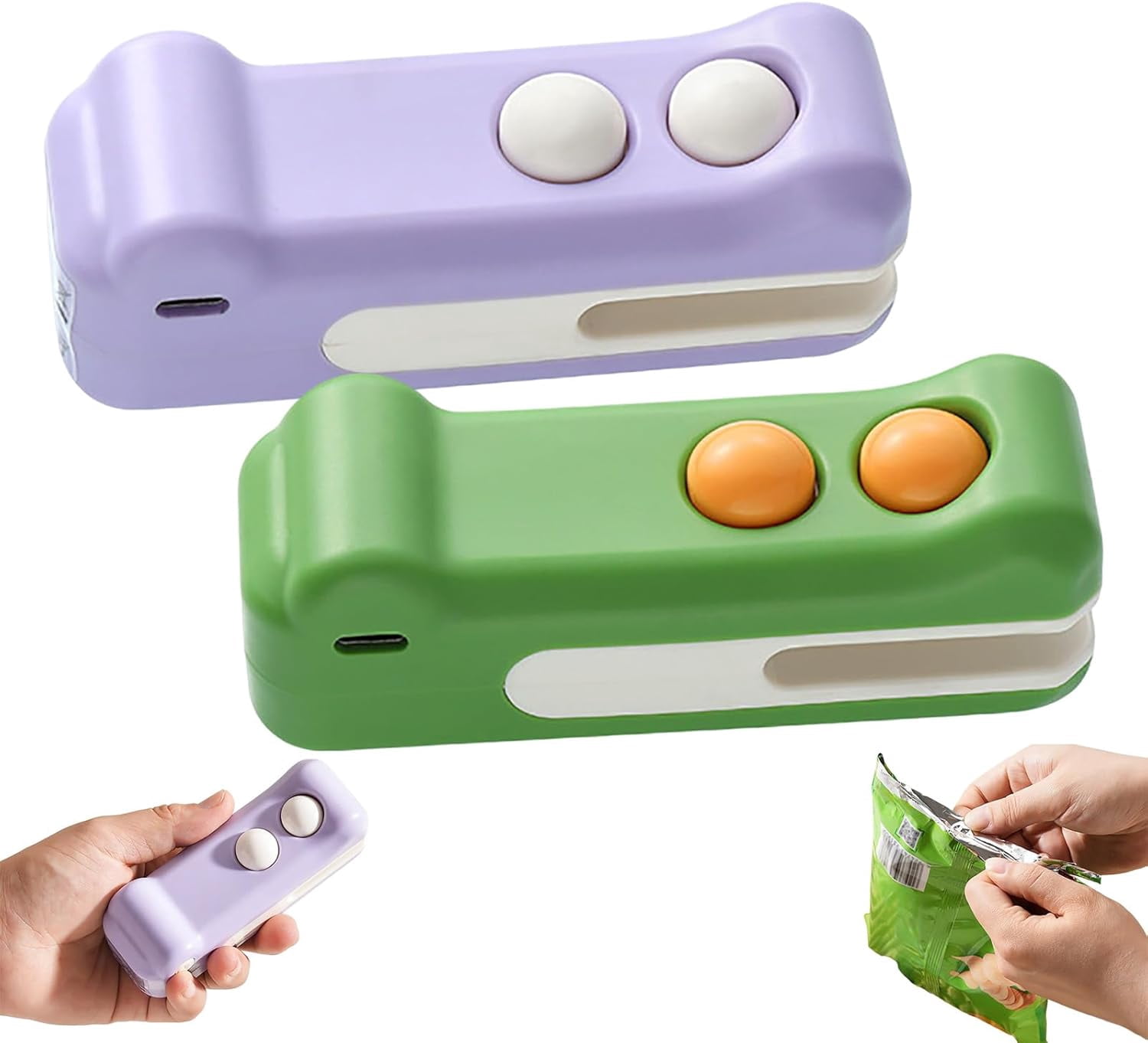 Magnetic Food Freshness Saver, 2-in-1 Rechargeable Heat Sealer & Cutter ...