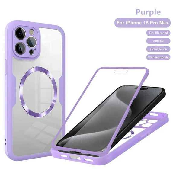 Magnetic For Magsafe 360 Full Body Front+Back Clear Case For iPhone 16 ...