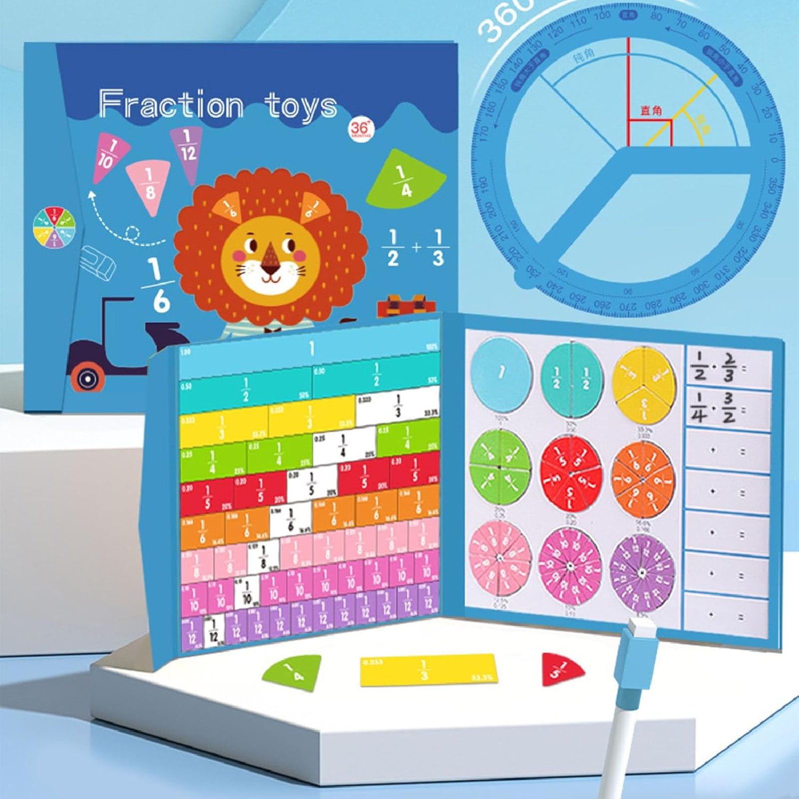 Magnetic Fraction Demonstration Book,Humblyman Magnetic Fraction Tiles ...