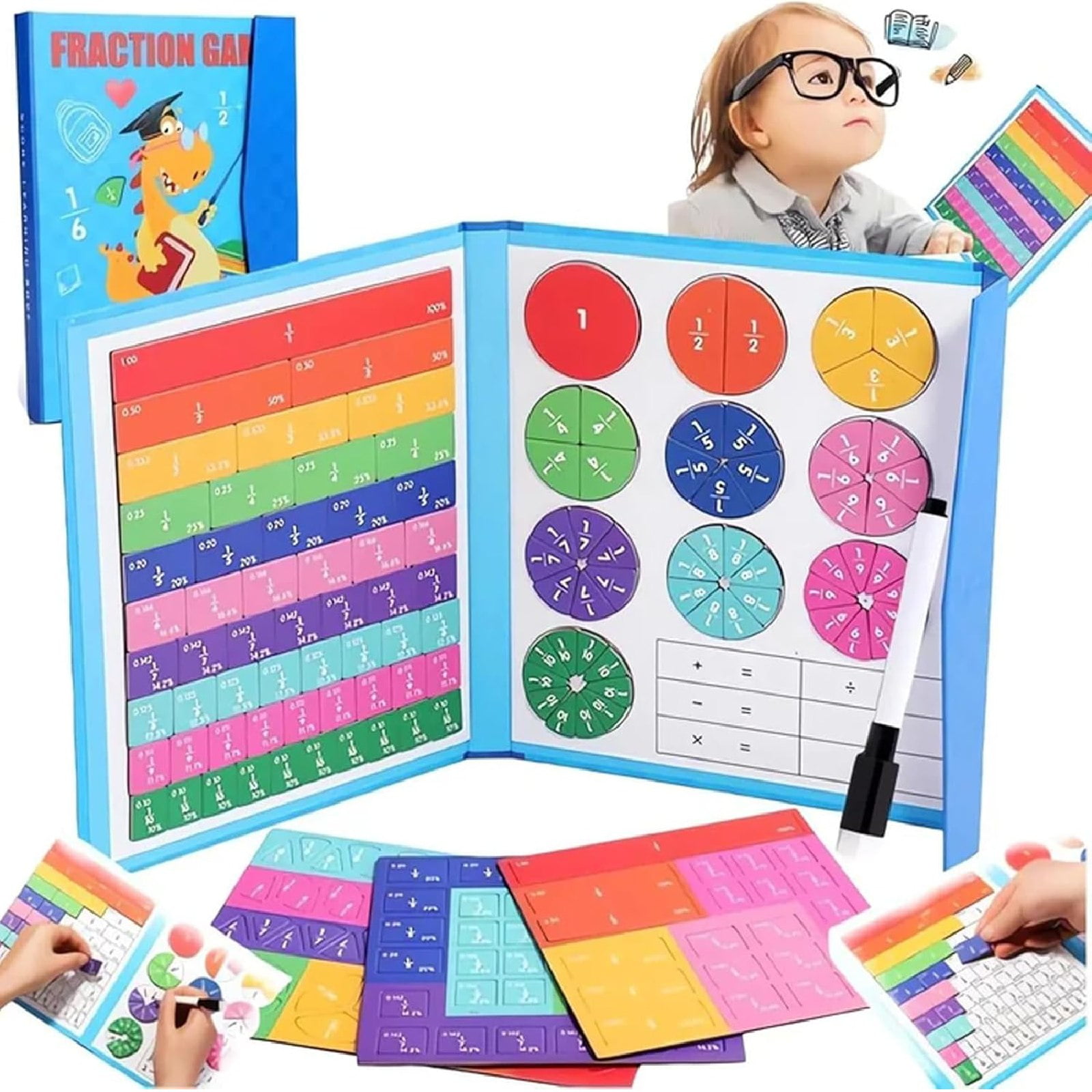 Magnetic Fraction Demonstration Book, Magnetic Fraction Tiles ...