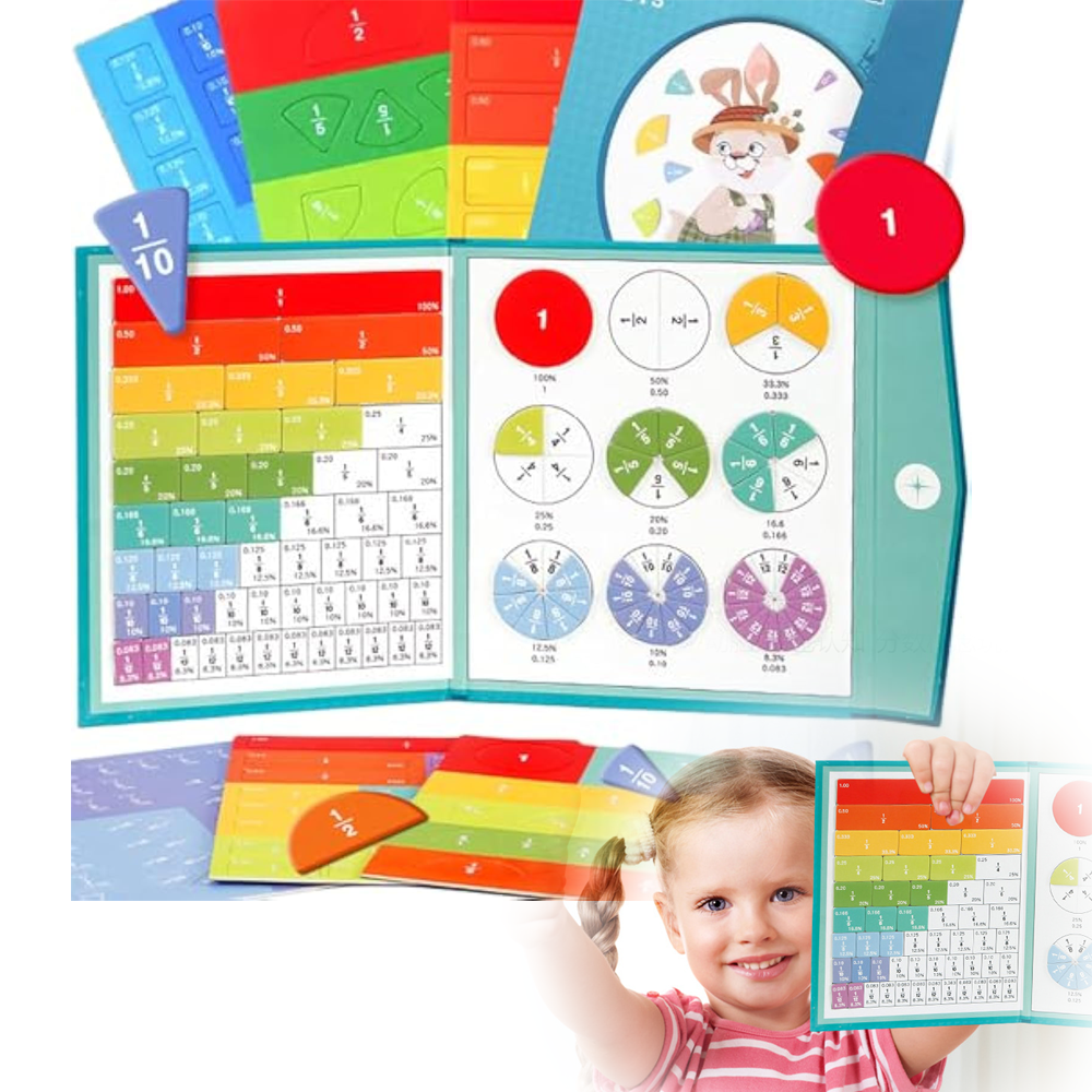 Magnetic Fraction Demonstration Book, Magnetic Fraction Tiles,Fractions ...
