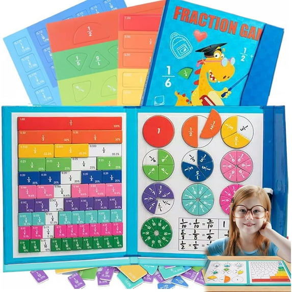 Magnetic Fraction Demonstration Book, Tiles, Fractions Manipulatives ...