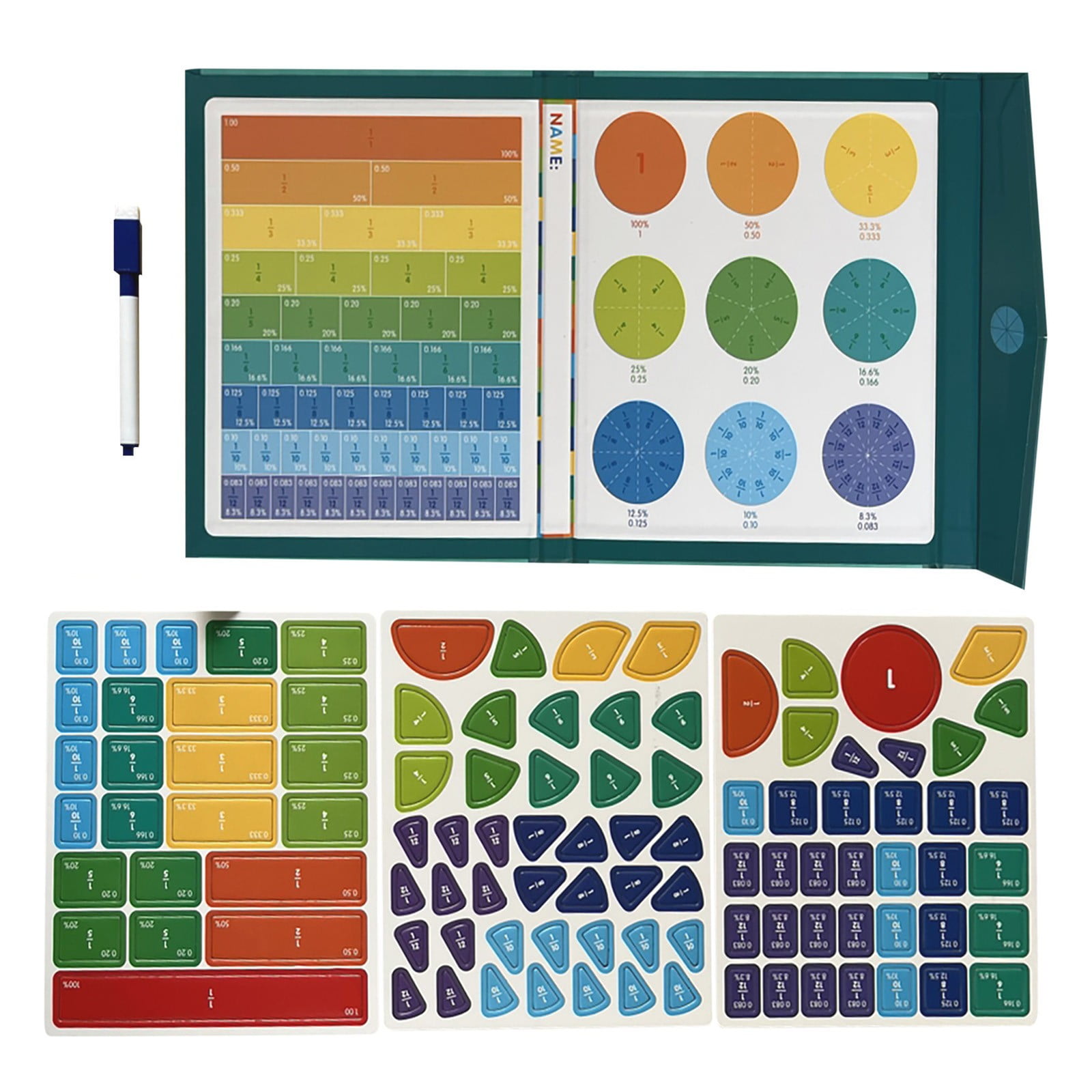 Magnetic Fraction Disk Third Grade Numerator And Denominator Magnetic ...