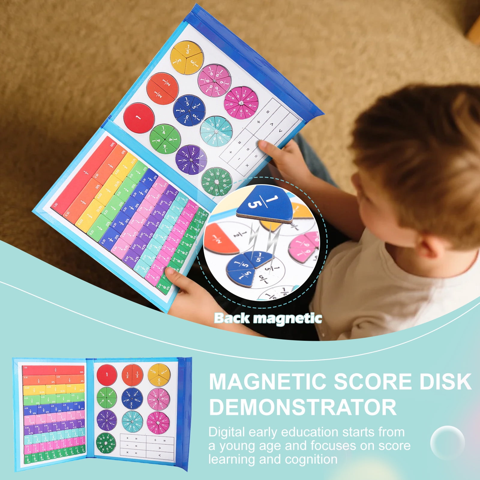Magnetic Fraction Educational Puzzle, Magnetic Fraction Tiles ...