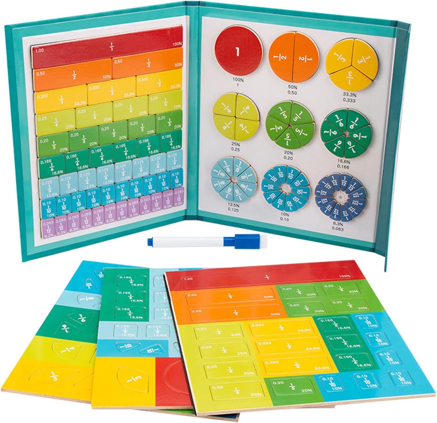 Magnetic Fraction Learning Set - Demonstration Book, Tiles & Building ...