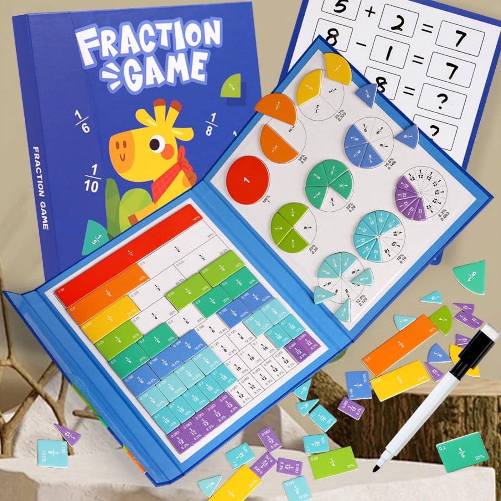 Magnetic Fraction Tiles Puzzle Board | Interactive Fraction Circles Manipulatives | Educational ...