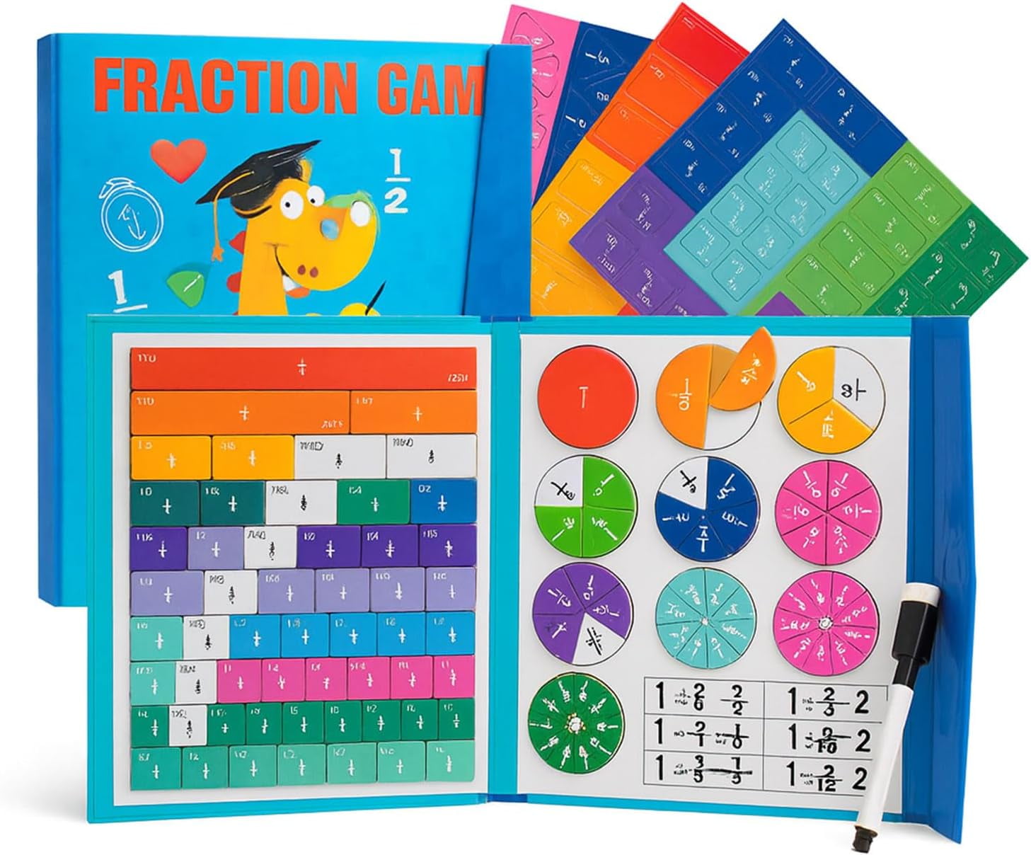 Magnetic Fractions Demonstration Book, 2026 Upgraded Math Teaching Aid ...