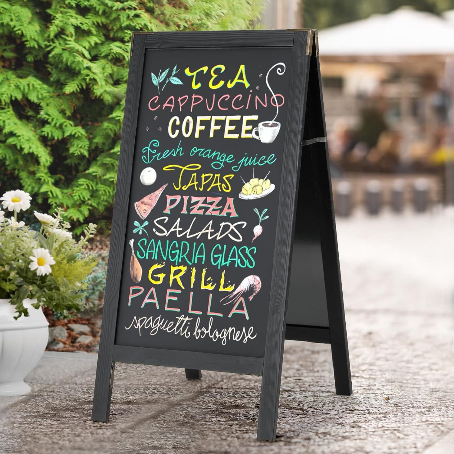 Magnetic A Frame Chalkboard, 40” x 20” Double-Sided Sandwich Board ...