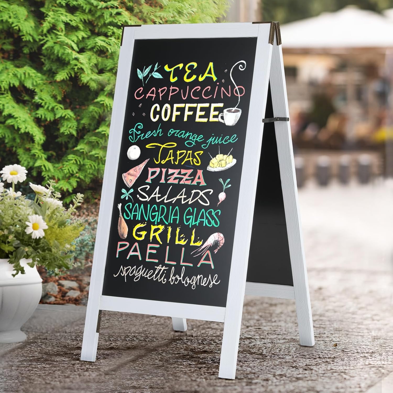 Magnetic A Frame Chalkboard, 40” x 20” Double-Sided Sandwich Board ...