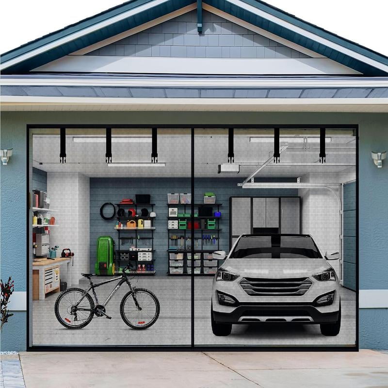 Magnetic Garage Door Curtain - Quick-Install Insulated Barrier, Blocks ...