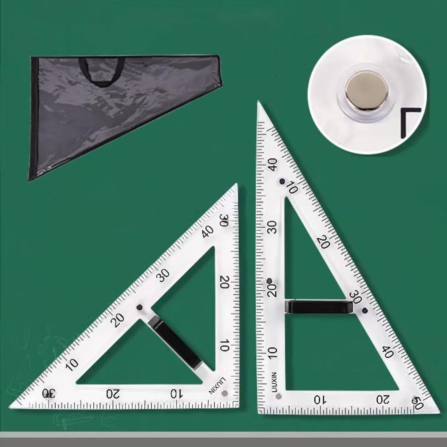 Magnetic Geometry Tool Set Clear Drafting Tools Mathematics Protractor ...