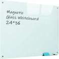 Magnetic Glass Whiteboard, 24"x36"Frameless Dry Erase Board White Board ...