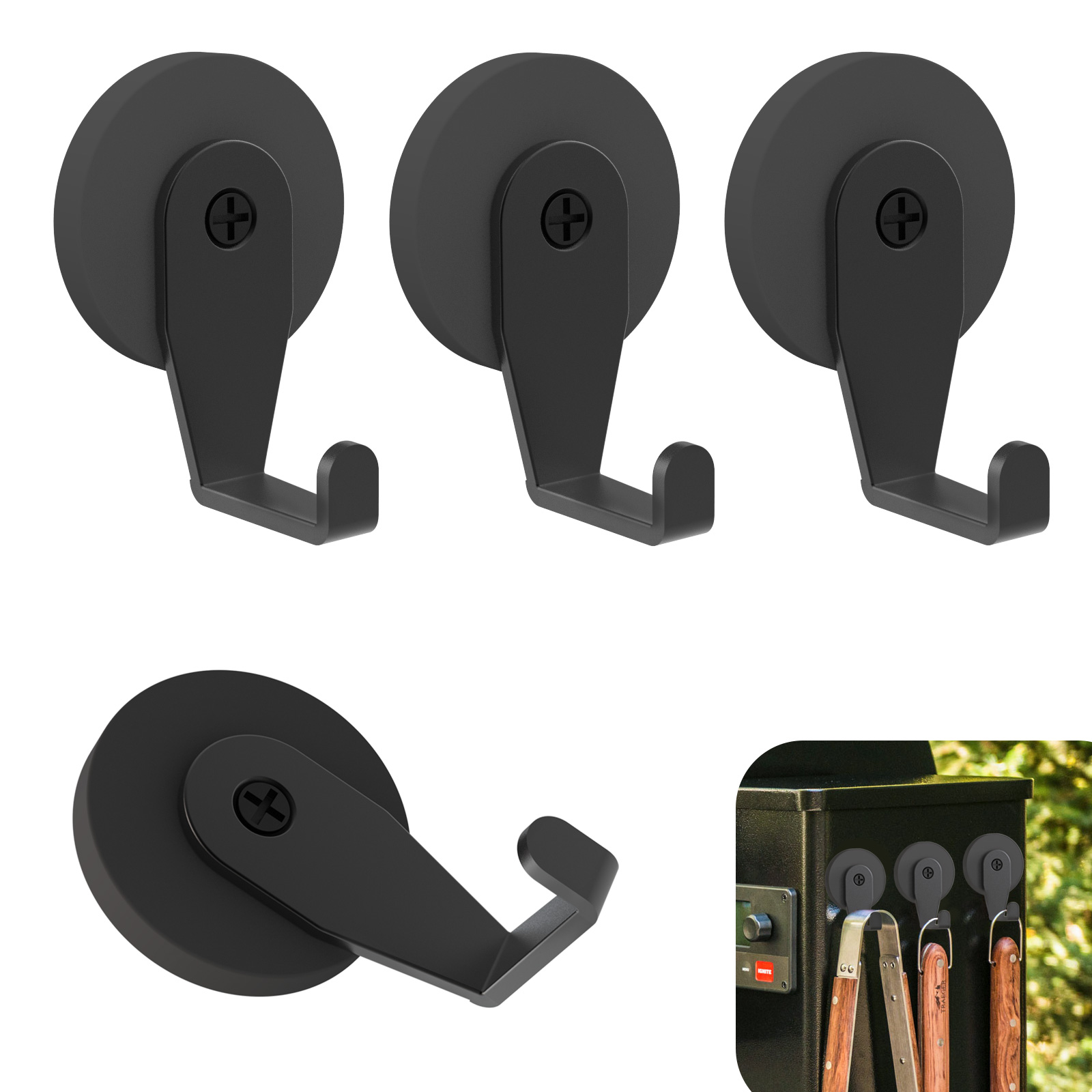 NAISI Magnetic Grill Hooks, Heavy-Duty Hooks for Barbecue Tools, Strong ...