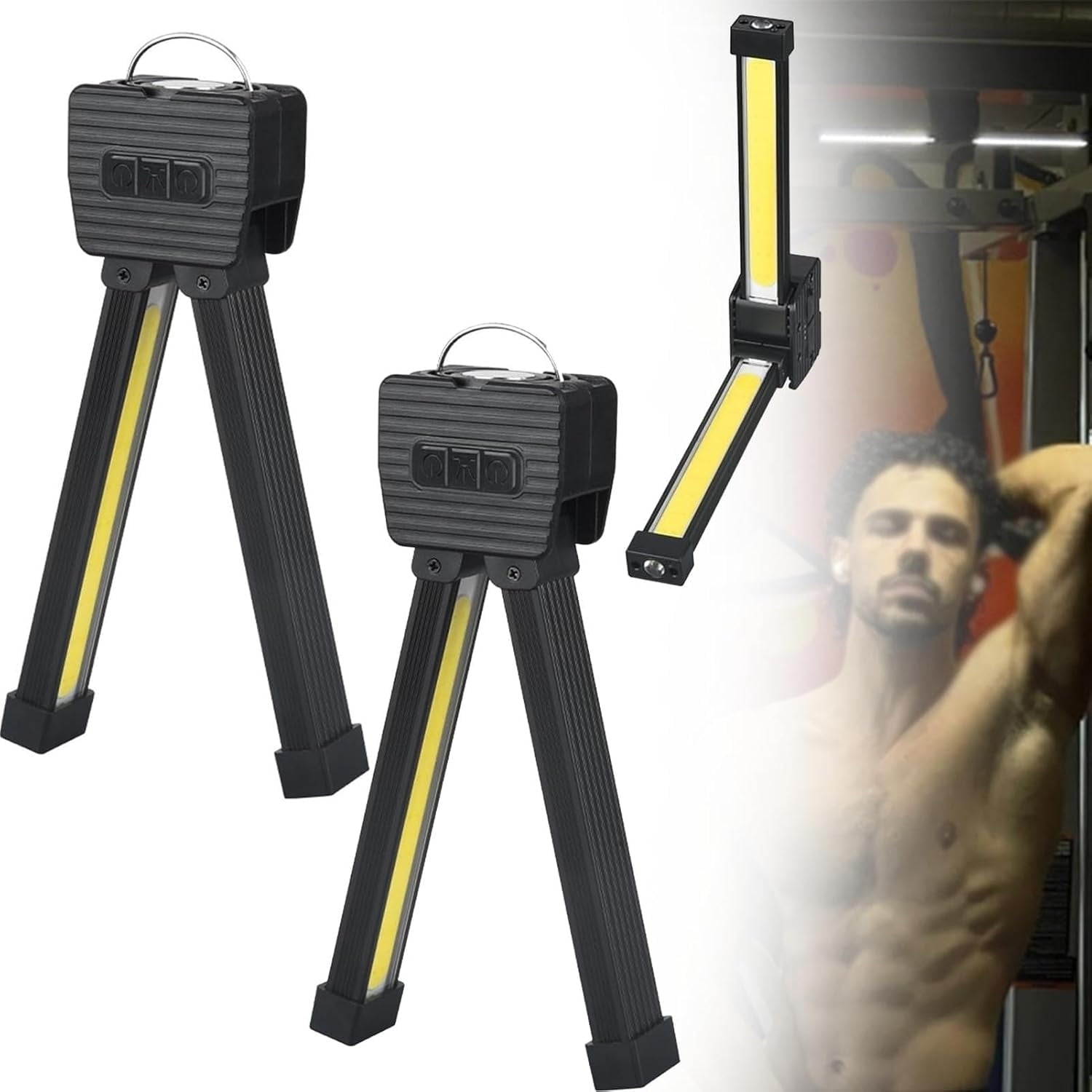 Magnetic Gym Lamp for Posing - 7th Gear Dimming & 180 Degree Folding ...