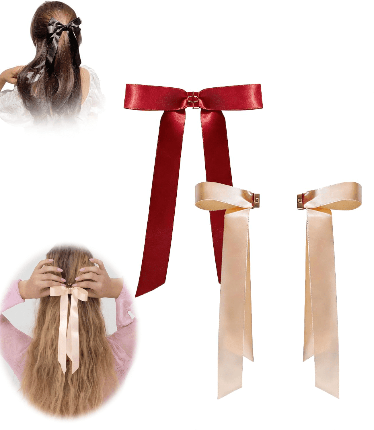 Magnetic Hair Bow, 2026 Magnetic Bow Hair Clips for Women, Mini ...