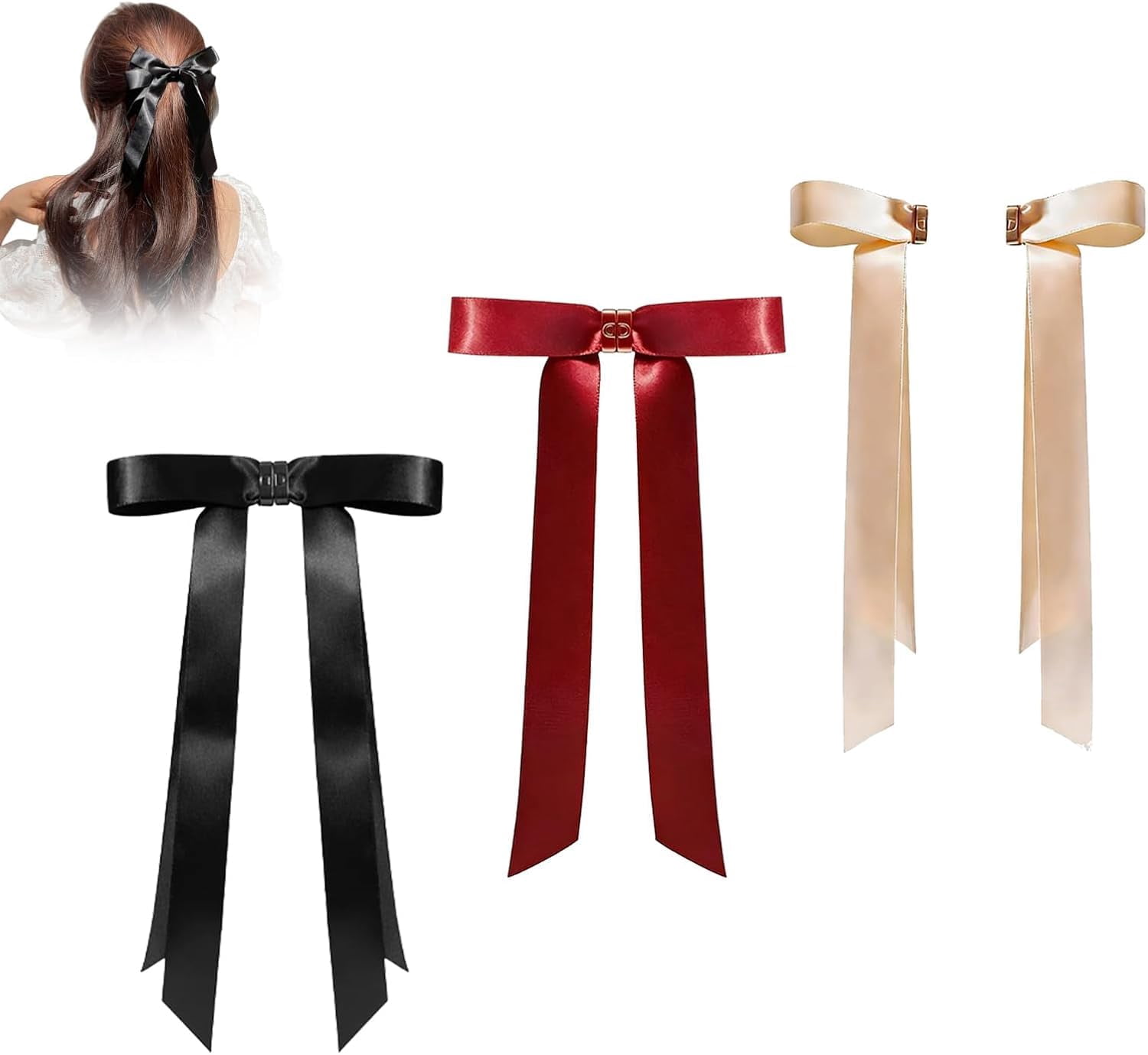 Magnetic Hair Bow, 2026 Magnetic Bow Hair Clips for Women, Mini ...