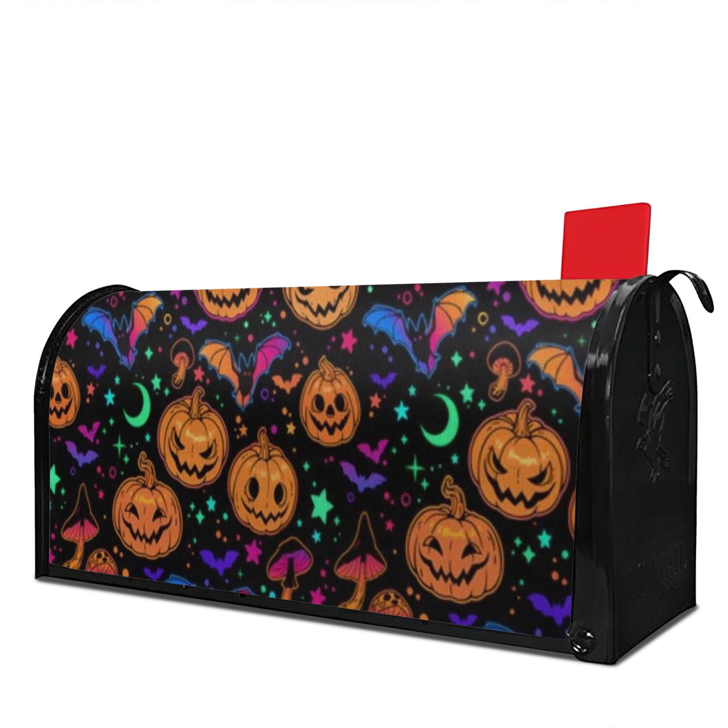 Magnetic Halloween Mailbox Cover - Skull Decor Wrap for Outdoor Post ...