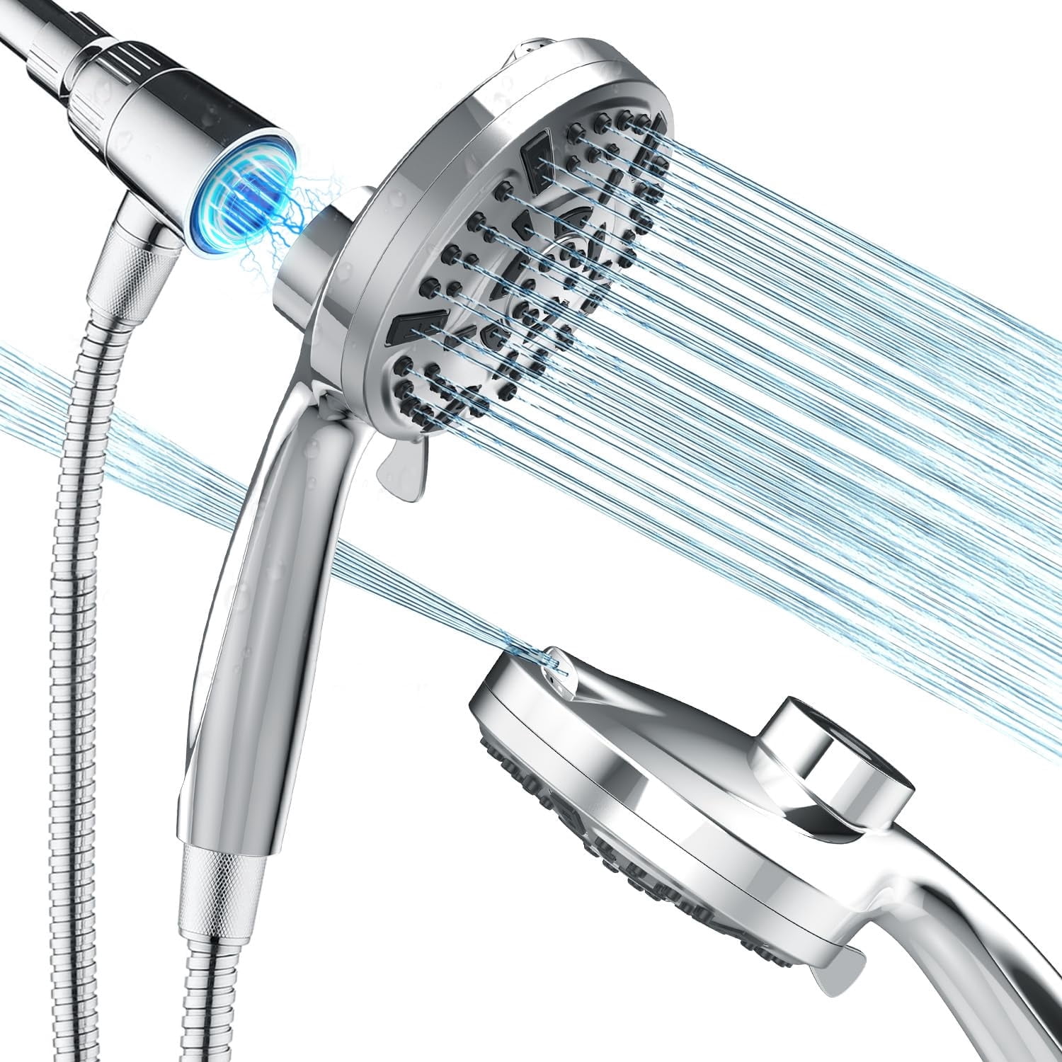 Magnetic Handheld Shower Head with Filter, 10 Spray Modes High Pressure ...