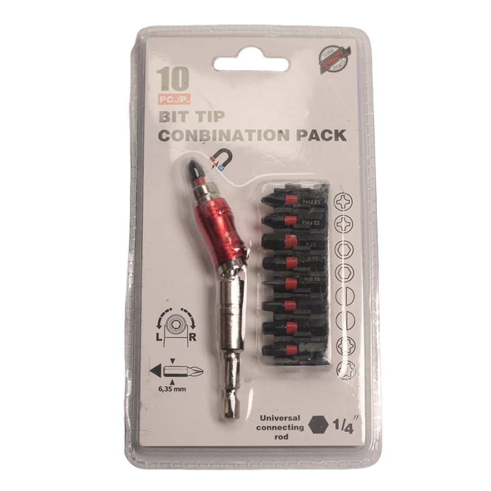 Magnetic Hexagonal Extension Rod for Electric Screwdrivers with 10 Bits ...