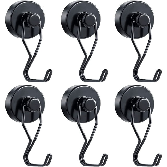 Magnetic Hooks, 100 lb Heavy Duty Neodymium Magnet Hook with Rust Proof ...