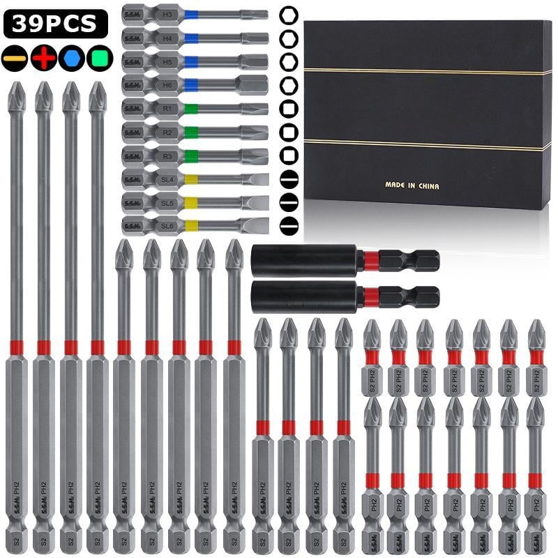 Magnetic Impact Phillips Drill Bit Set, 1/4 Inch Hex Shank Drill Bit ...