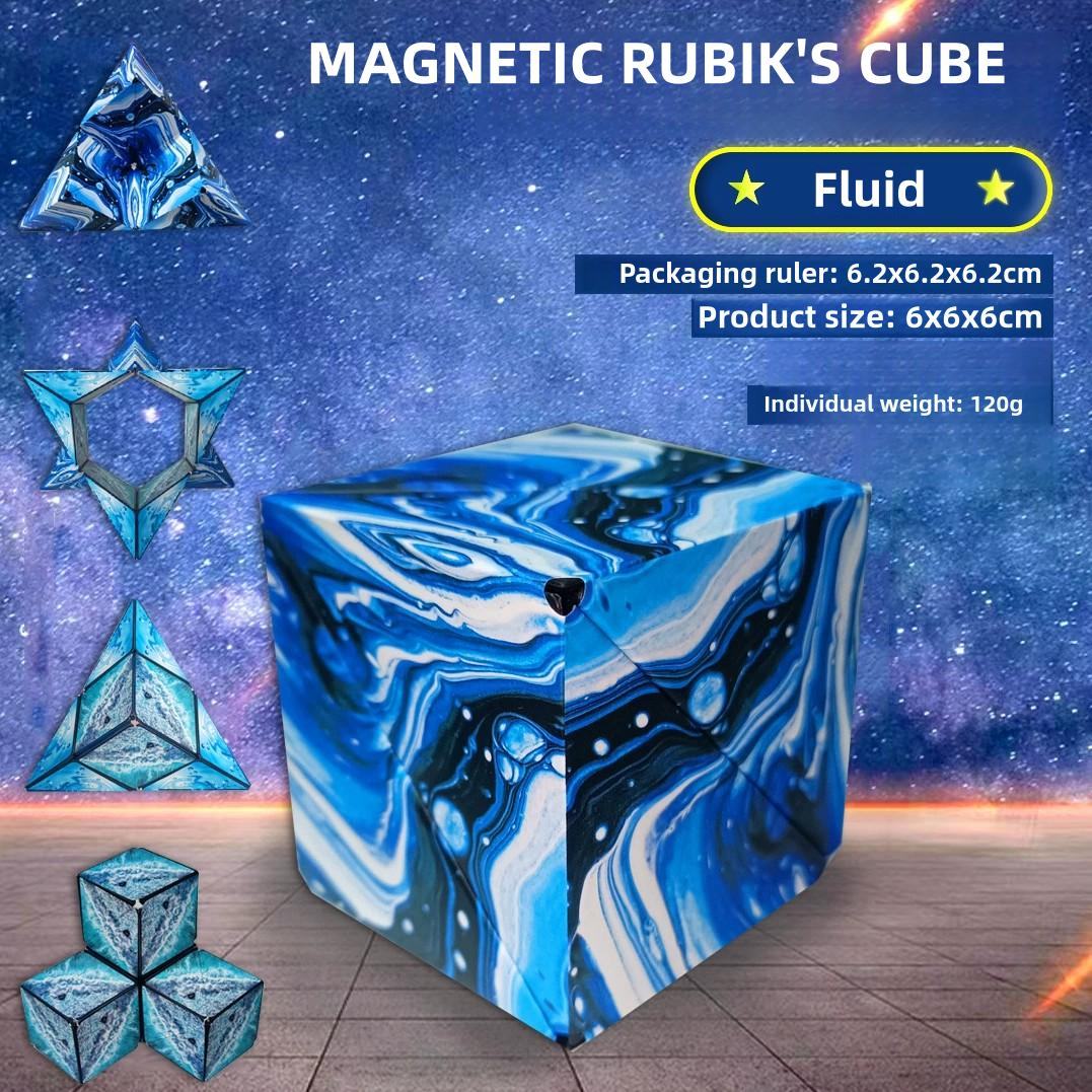 Magnetic Infinity Fidget Cube (2.36”) – 20 Artist-Designed Patterns | Brain Teaser & Stress ...