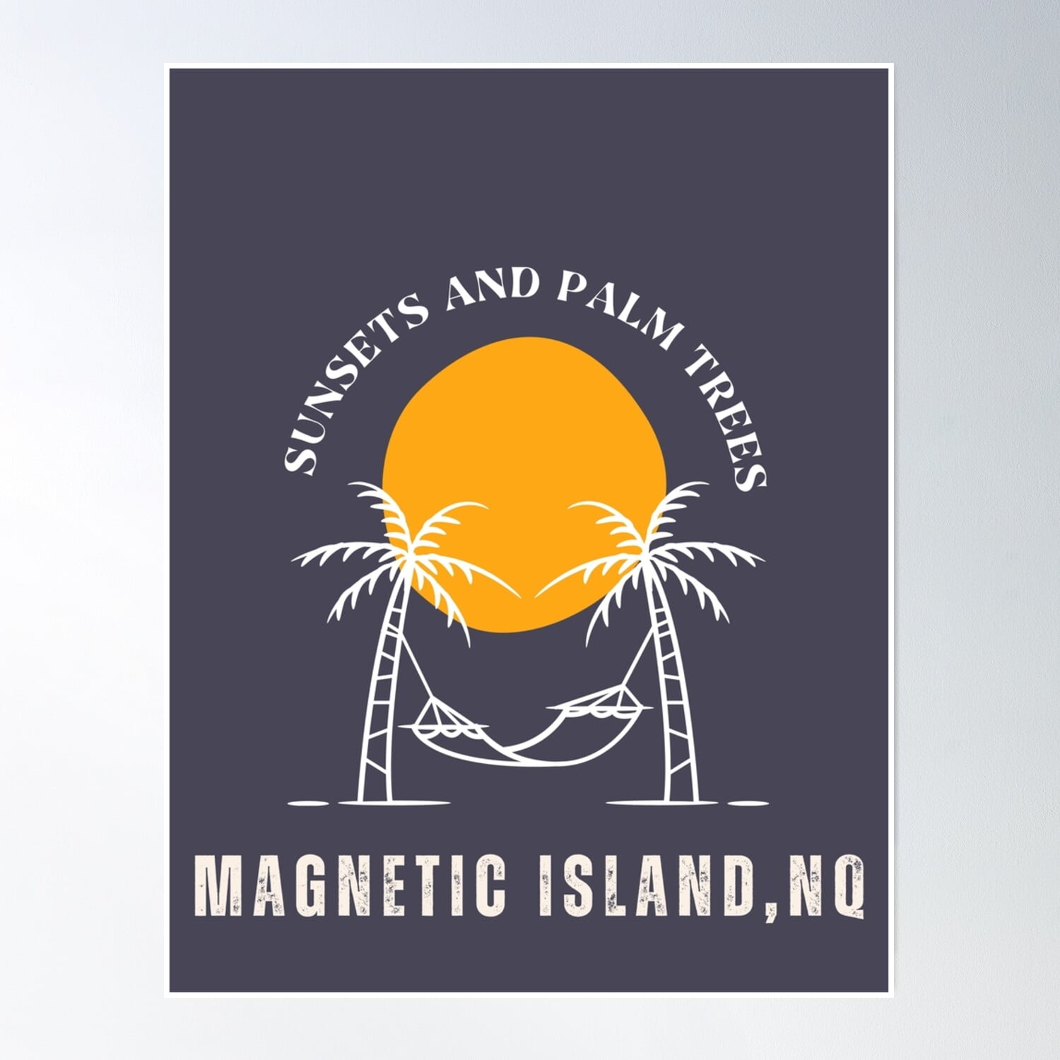 Magnetic Island, Nq - Sunsets And Palm Trees Poster Wall Art, Modern ...