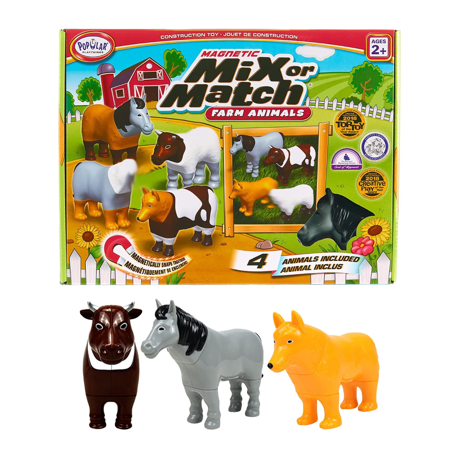 Magnetic Jungle Animal Mix & Match Toys - 12-Piece Stem Building Set ...