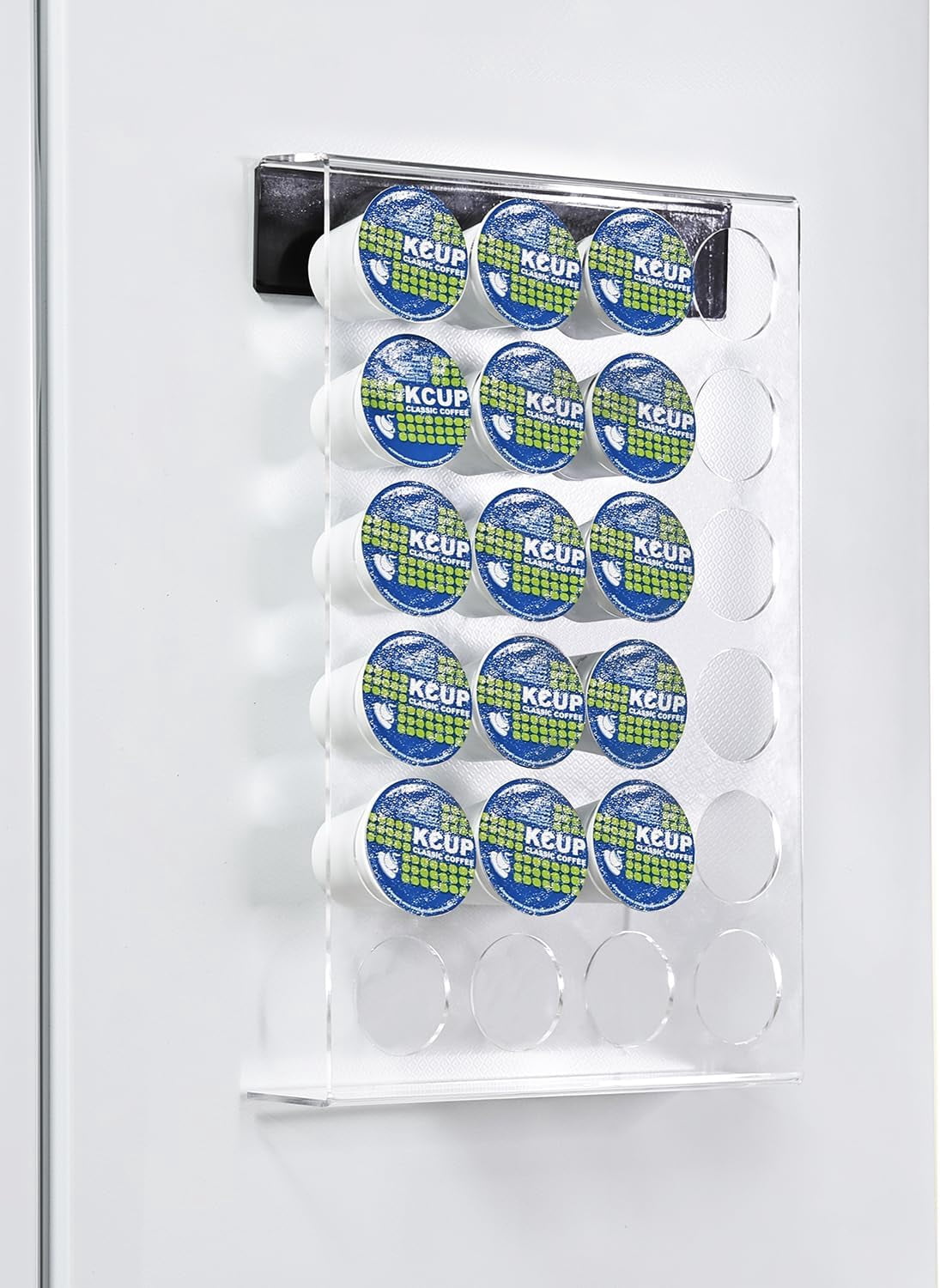 Magnetic K Cup Holder for Refrigerator, 24 K-Cup Acrylic Coffee Pod ...
