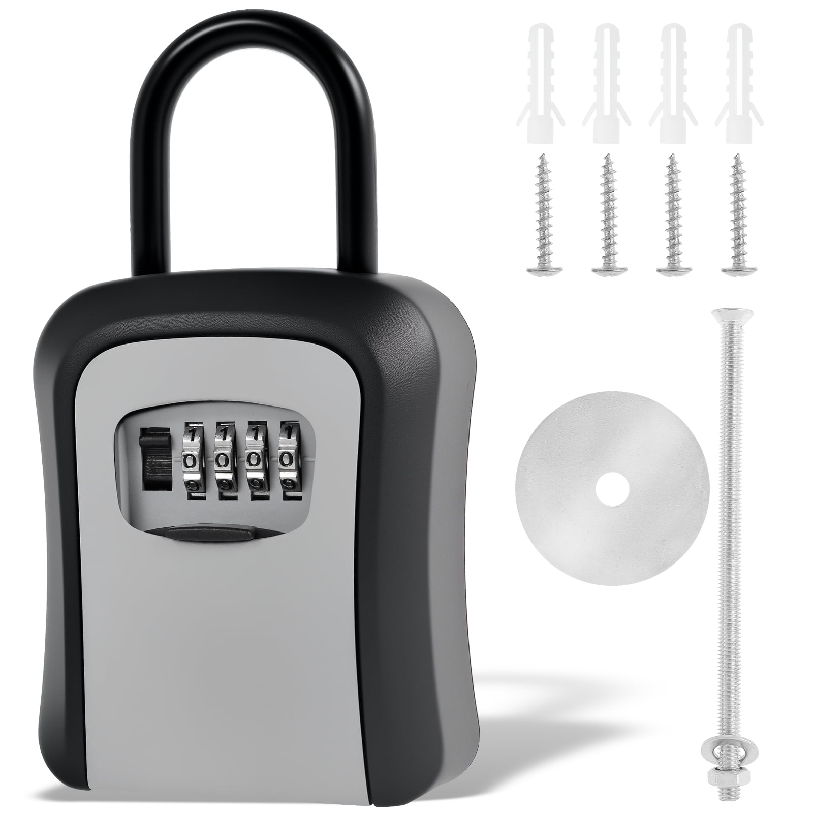 Magnetic Key Lock Case Metal Key Storage Box 4 Digit Combination Code ...