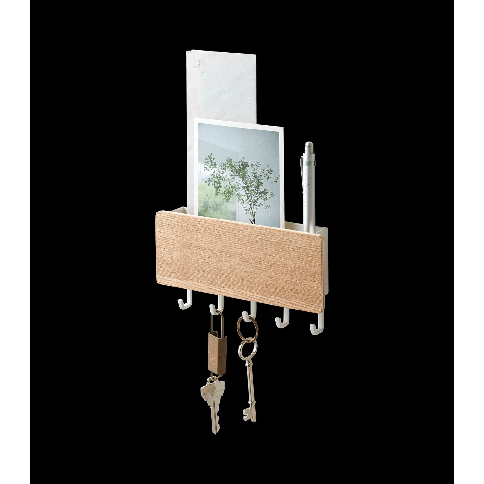 Magnetic Key Rack, Ash, Steel + Wood, Supports 2 pounds, Magnetic ...