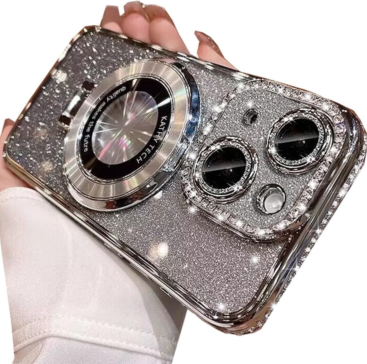 Magnetic Kickstand Glitter Case for iPhone 15 Plus,[Compatible with ...