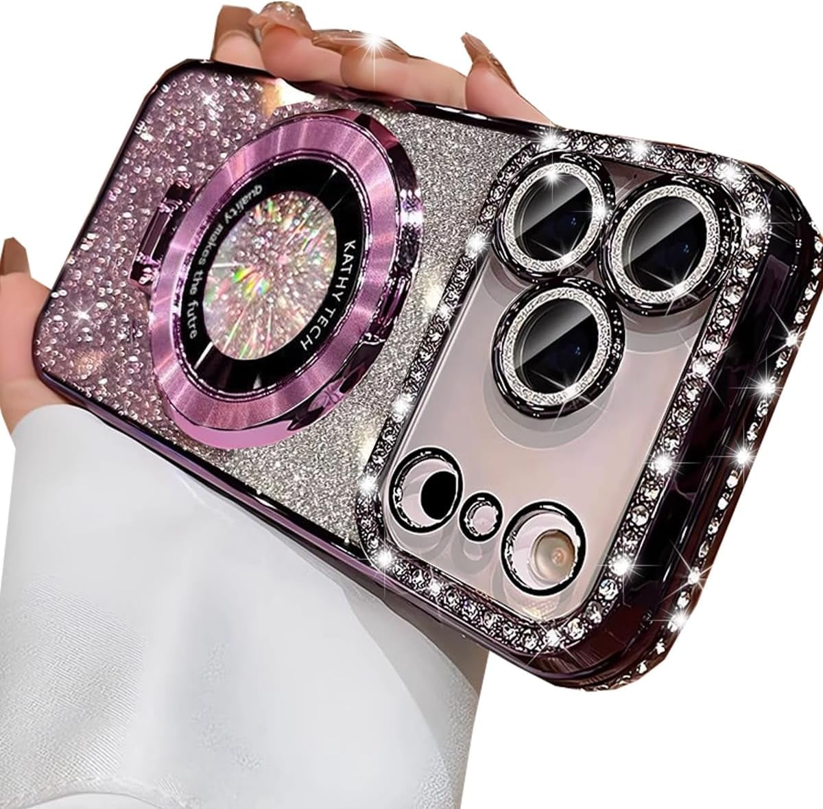 Magnetic Kickstand Glitter Case for iPhone 17 Pro, [Compatible with ...