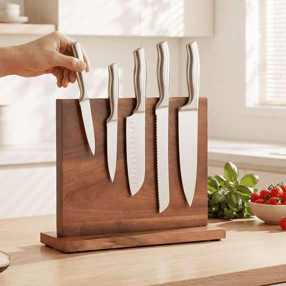 Magnetic Knife Block, Double Sided Magnetic Knife Holder Rack for ...