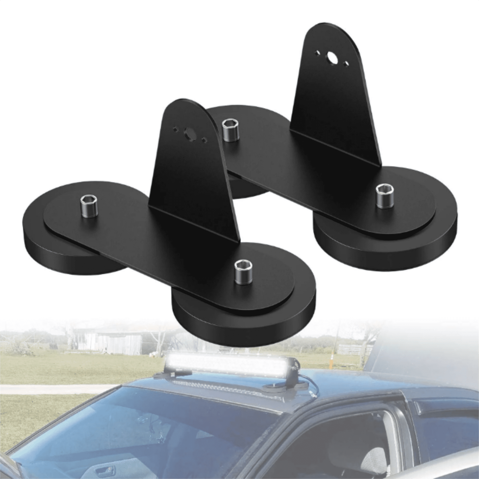 Magnetic LED Strip Mounting Brackets 66mm - Black - Strip Light Mount Off Road Spotlight ...