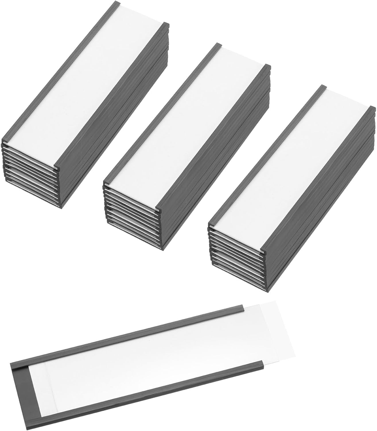 Magnetic Label Holder 4" X 1.2" with Paper Inserts, 50 Pcs C Channel ...