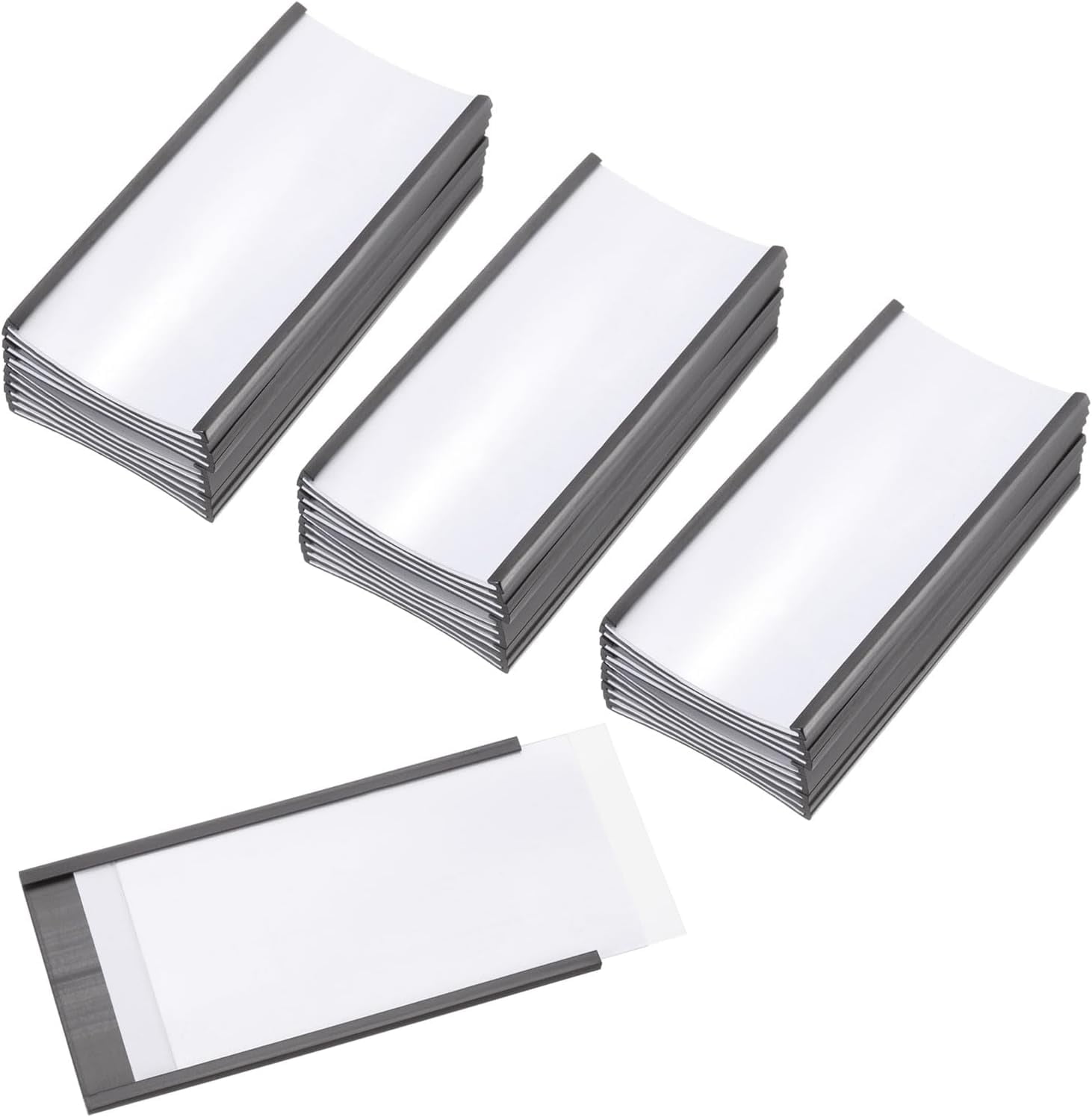 Magnetic Label Holder 4" X 2" with Paper Inserts, 50 Pcs C Channel ...