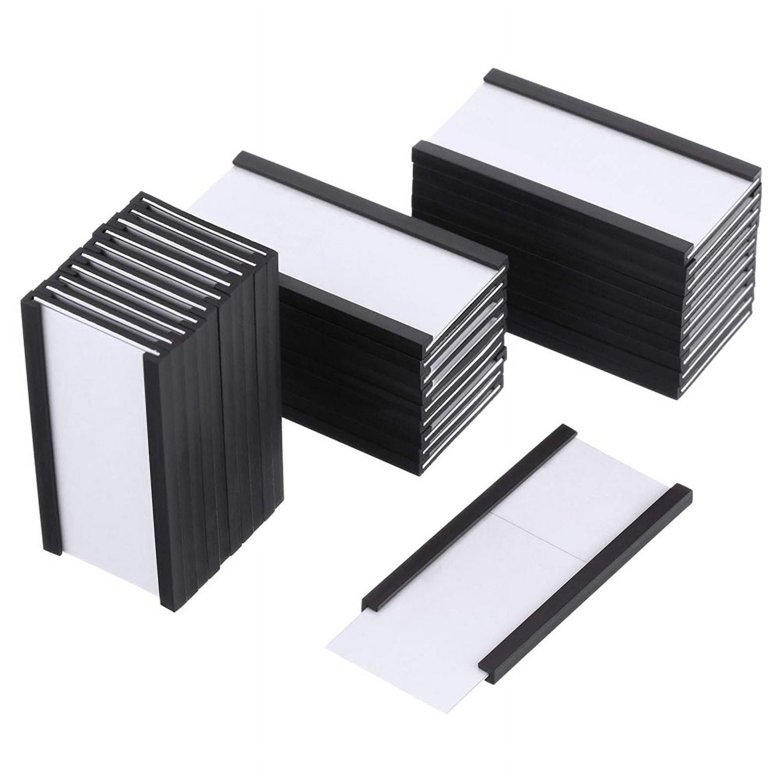 Magnetic Label Holders 1inchx 2inch with White Card Inserts and Clear ...