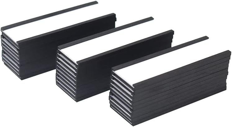 Magnetic Label Holders 1x3 Inches, 30 Pack with Paper Inserts and Clear ...