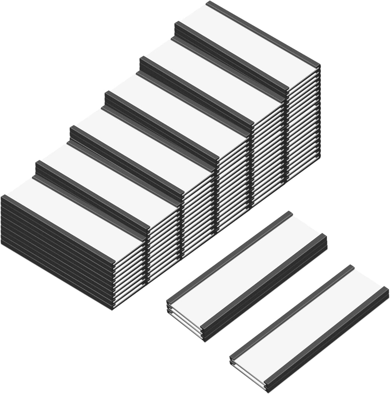 Magnetic Label Holders C Channel 1x3 Inches with Paper Inserts and ...