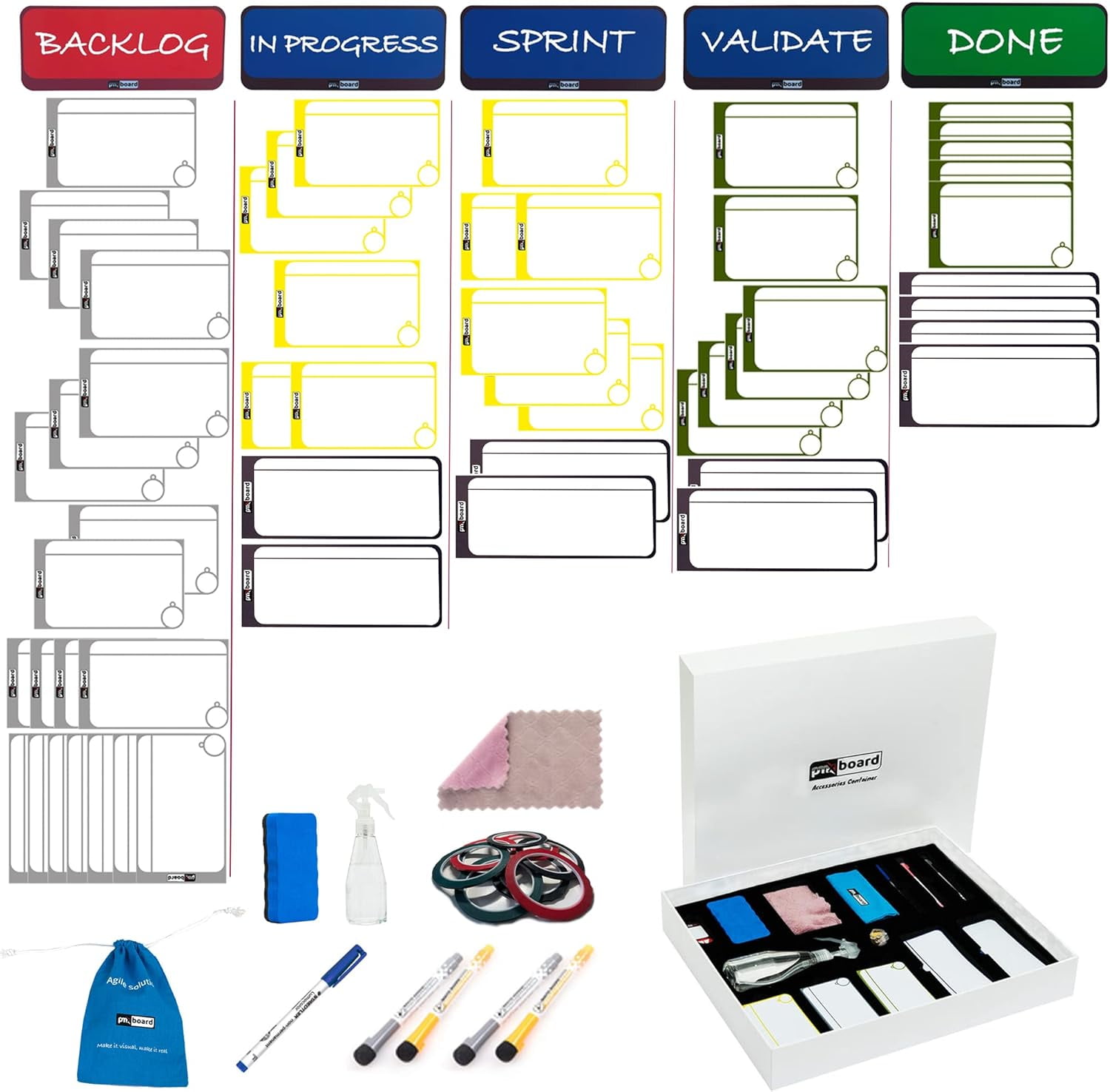 Magnetic Labels Kit. Various magnetic labels to build scrum board ...