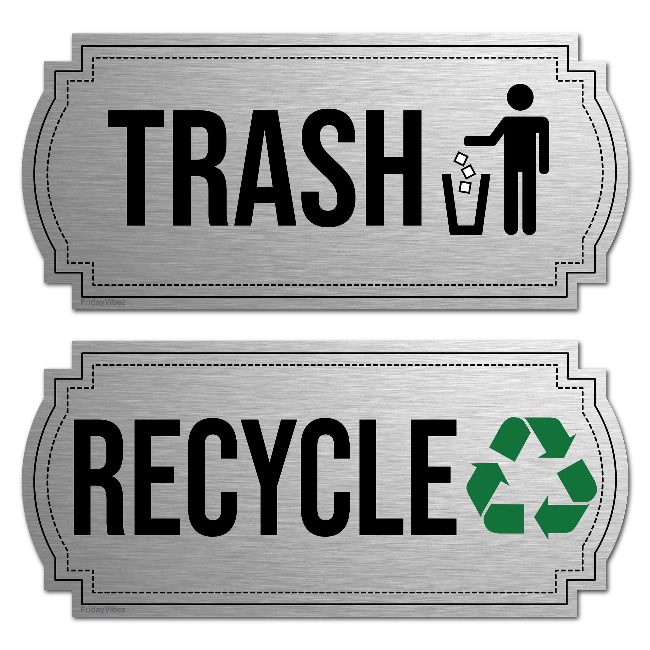 Magnetic Labels for Trash and Recycle Bins, Dual Waste Sorting Stickers ...