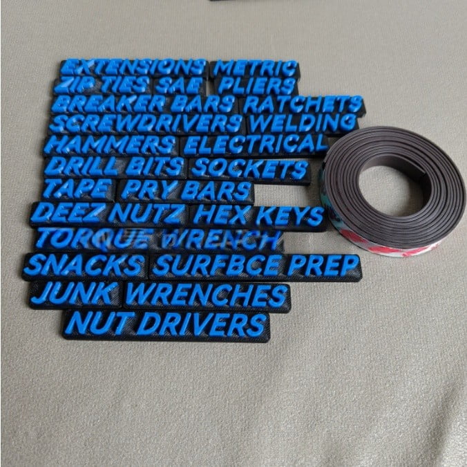 Magnetic Labels for Tool Box Organization, Adjustable Storage Labels ...