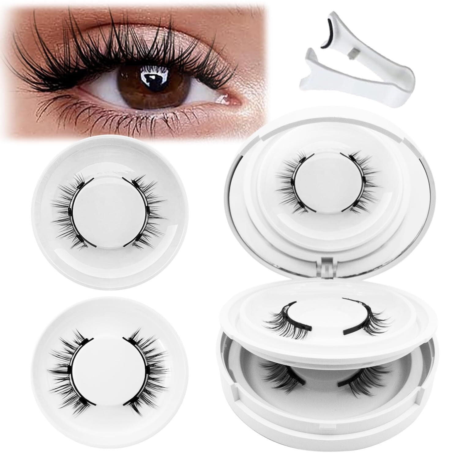 Magnetic Lashes, Magnetic Eyelashes with Applicator Reusable Magnet ...