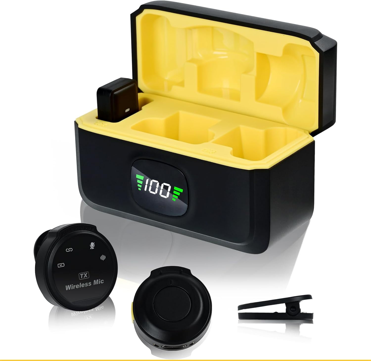 Magnetic Lavalier rophone, 164ft Range, 40H Usage Time for Android ...