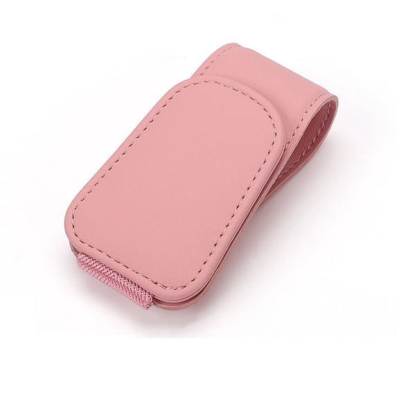 Magnetic Leather Car Visor Sunglass Clip Holder with Elastic Straps for ...